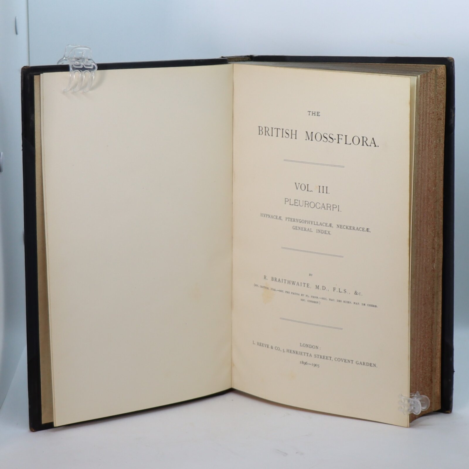 British Moss-Flora. Volumes 1, 2 & 3. - Frost Books and Artifacts Limited