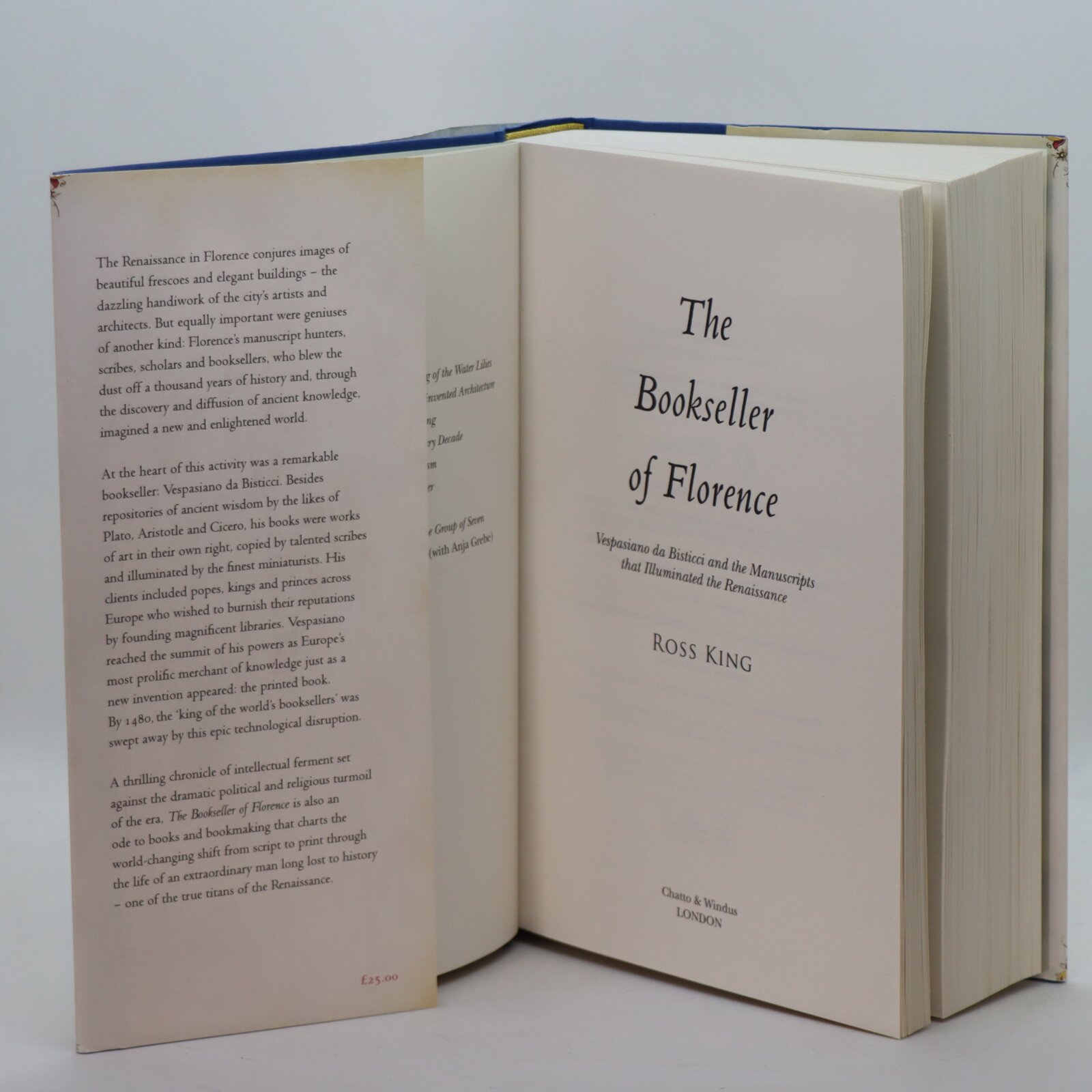 The Bookseller of Florence. - Frost Books and Artifacts Limited