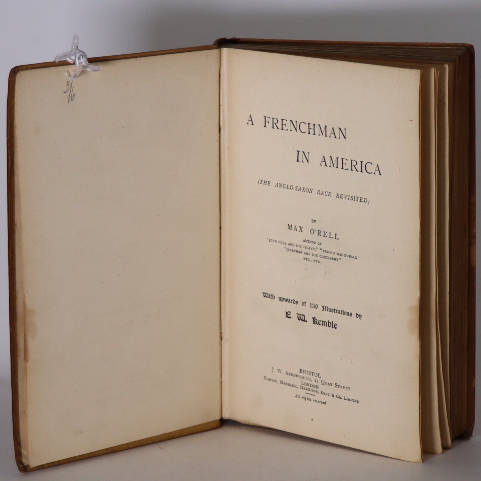 A Frenchman in America. - Frost Books and Artifacts Limited