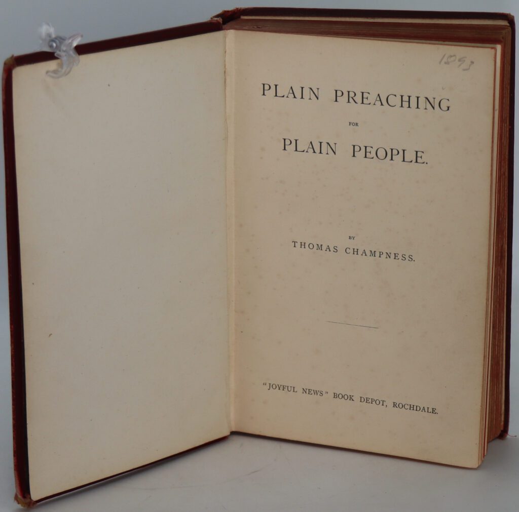 Plain Preaching for Plain People. - Frost Books and Artifacts Limited