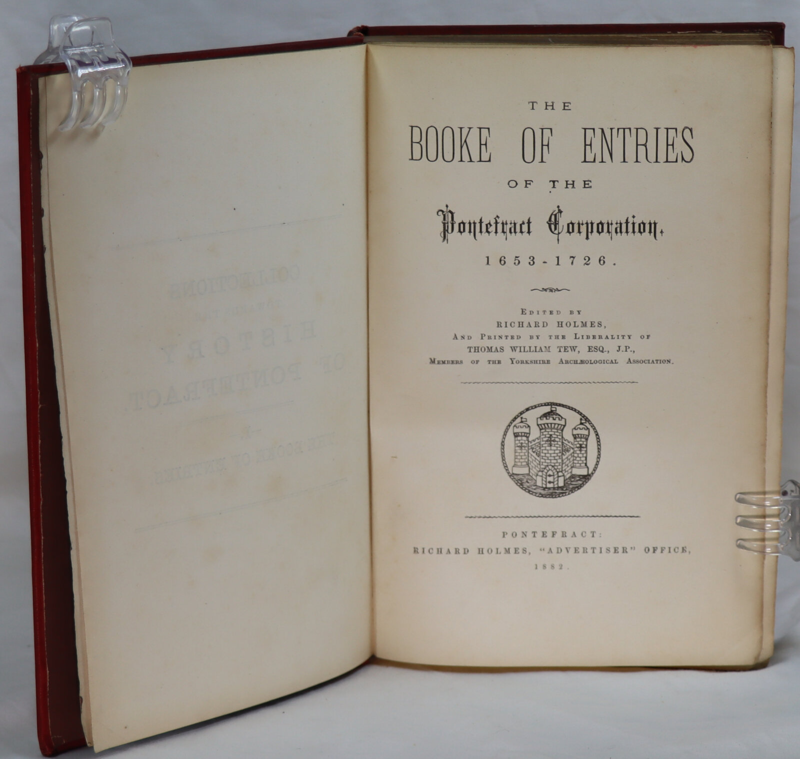 Pontefract. The Book of Entries. - Frost Books and Artifacts Limited