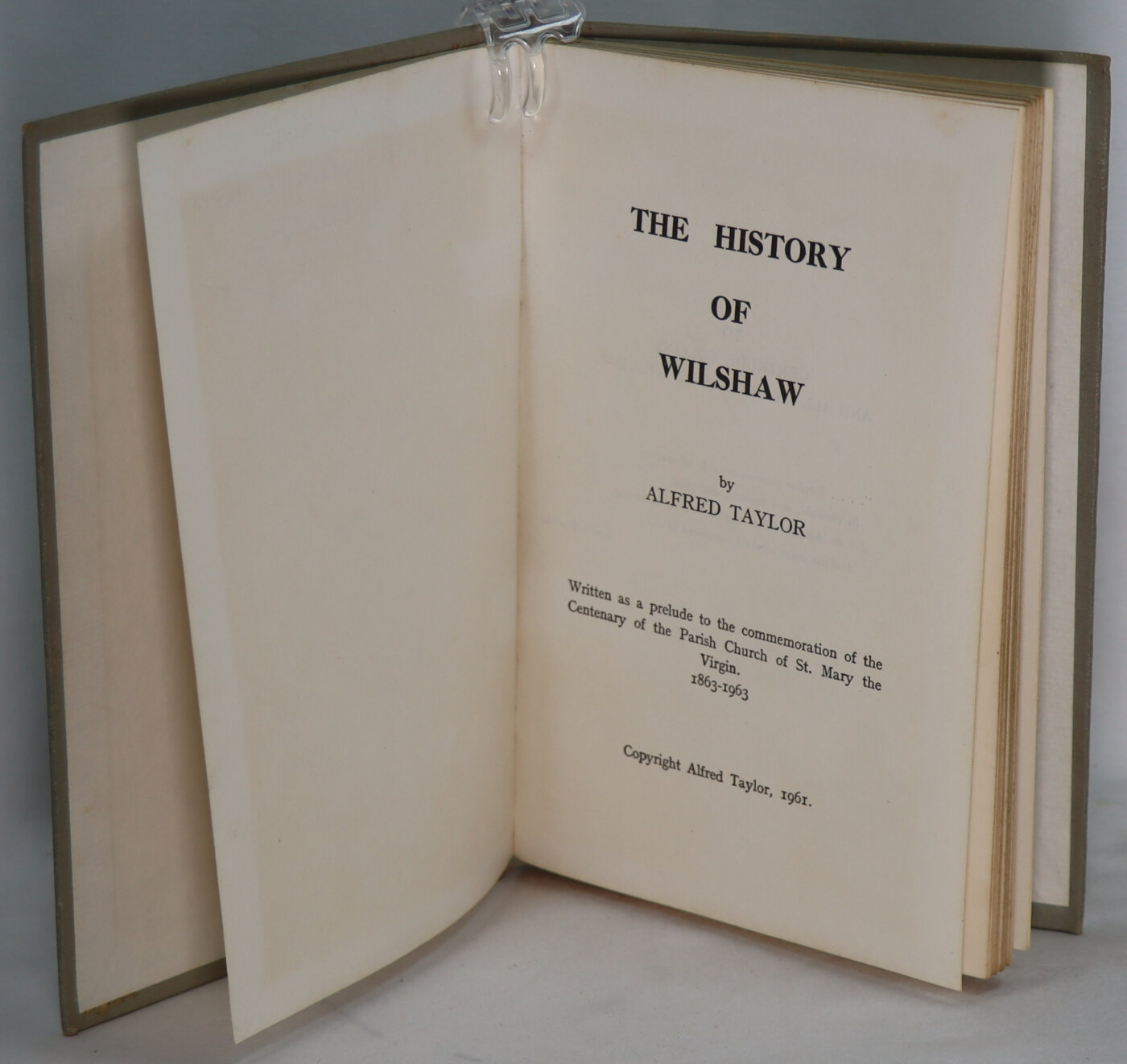 The History of Wilshaw. - Frost Books and Artifacts Limited