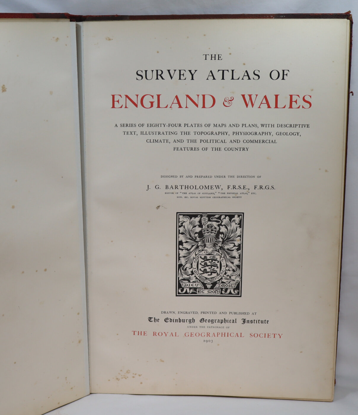 The Survey Atlas of England and Wales. - Frost Books and Artifacts Limited