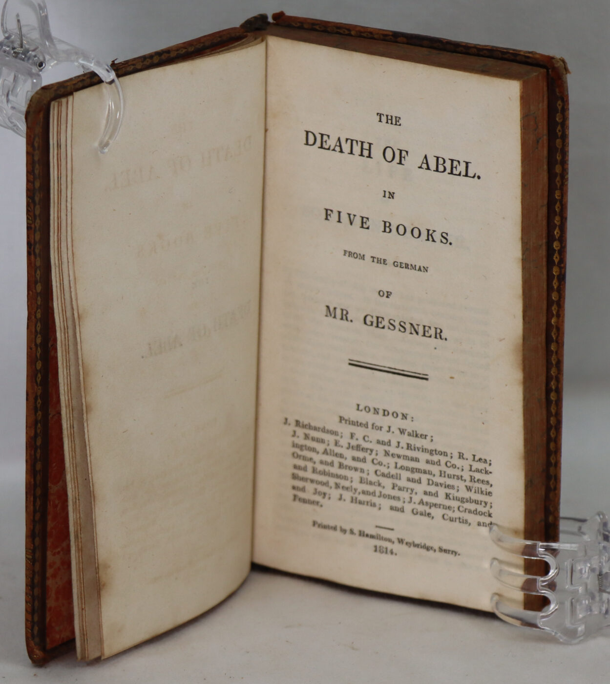 The Death of Abel. Book I. - Frost Books and Artifacts Limited
